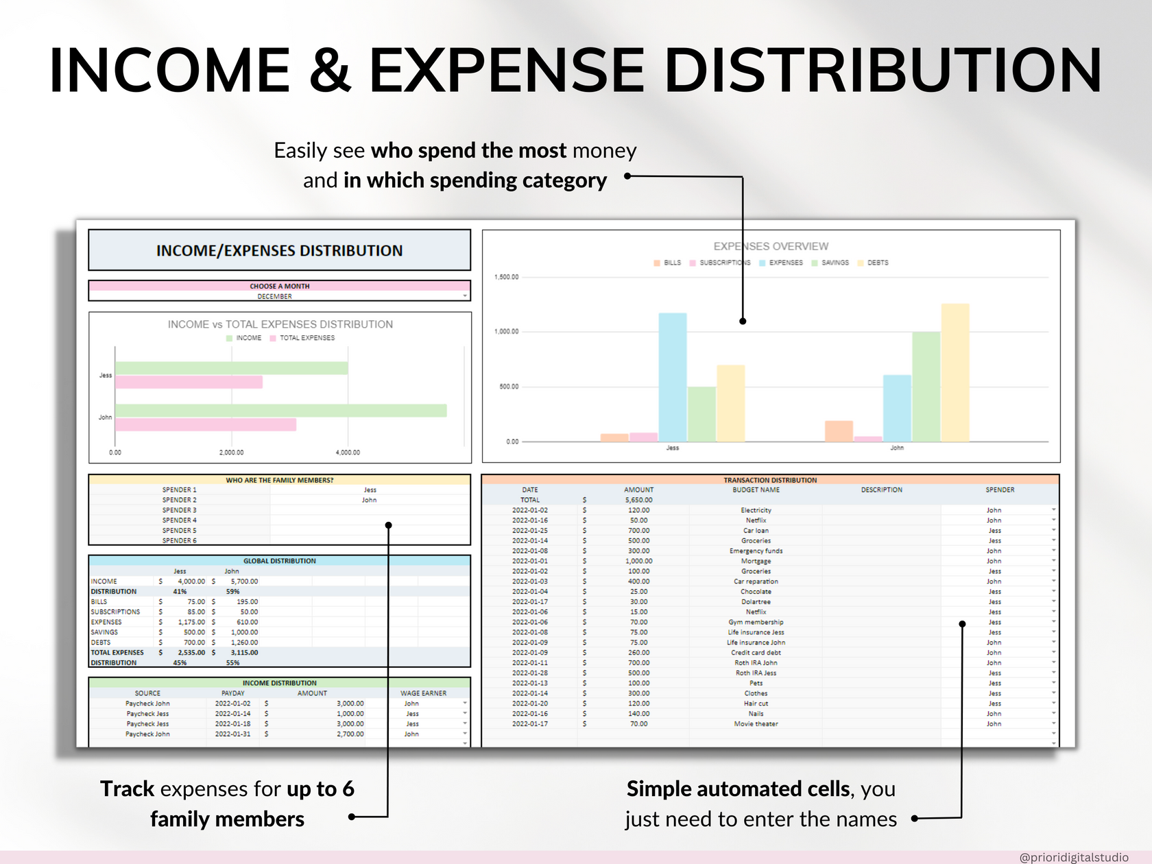 Premium Annual Family Budget Spreadsheet – PrioriDigitalStudio